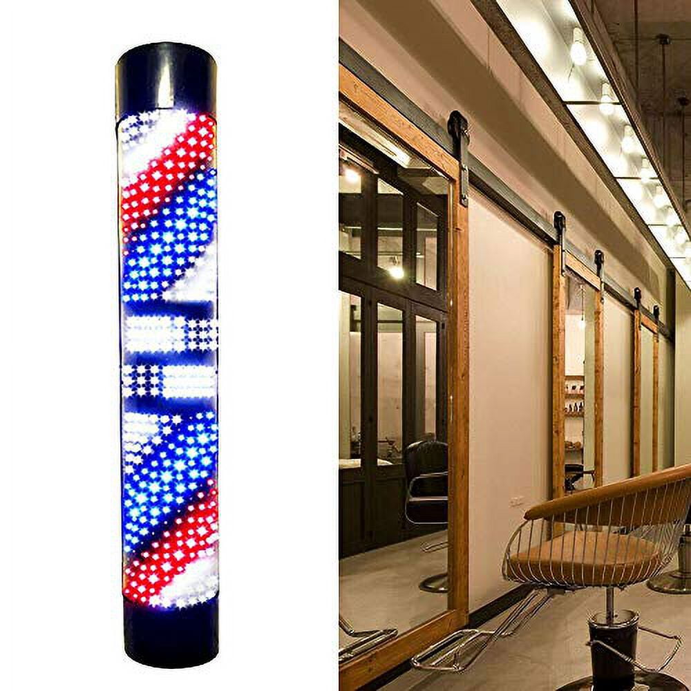 Barber Pole Rotating Stripe Light Hair Salon Shop Open Sign Stripe Red ...