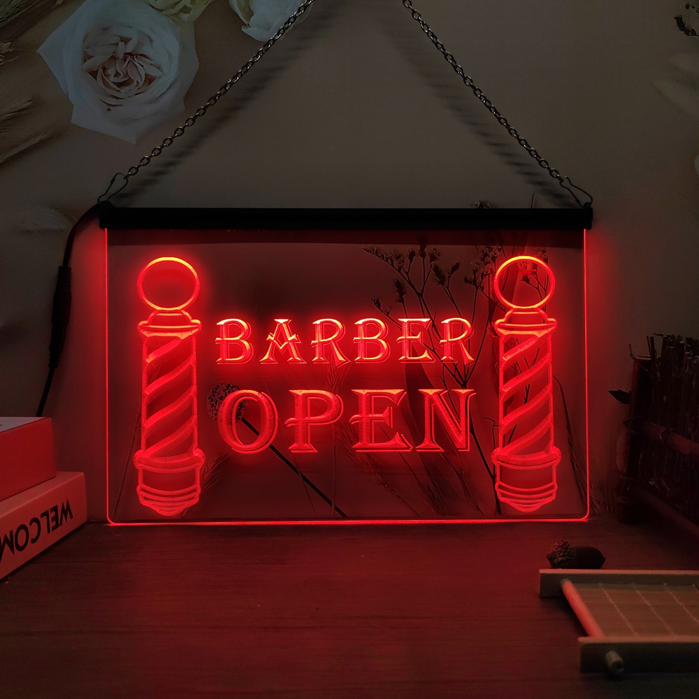 Barber Poles Display Hair Cut Vintage LED Neon Sign-Posters,3DCarving ...