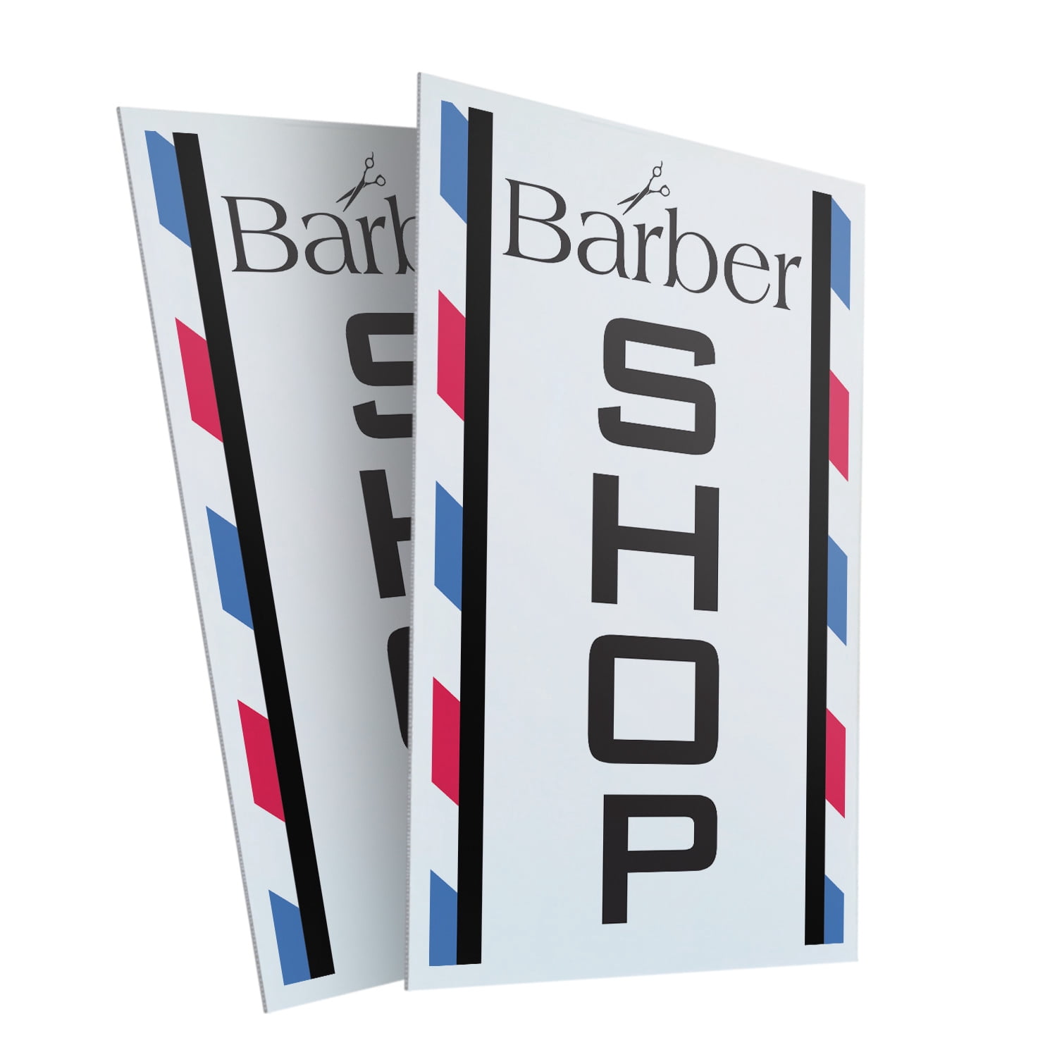 Barber Shop (2-Pack) 24 Inch x 36 Inch Plastic Signs | Sign Insert 4mm ...