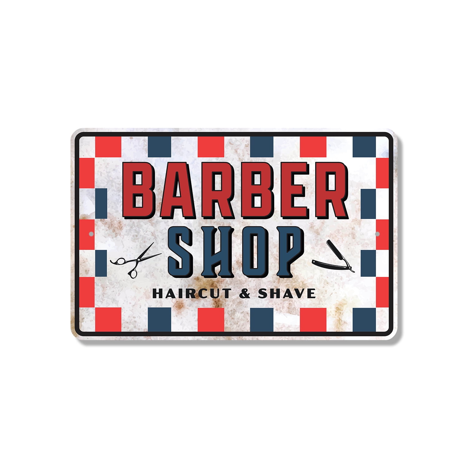 Barber Shop (2 Pack) 8 Inch x 12 Inch Novelty Plastic Sign Cuts Shaves ...