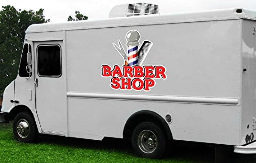 Barber Shop 24" Concession Decal Sign cart Trailer Stand Sticker ...