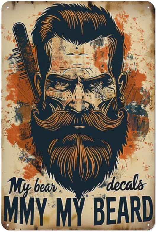 Barber Shop Beard Metal Tin Sign for Salon Barbershop Hair Tin Metal ...
