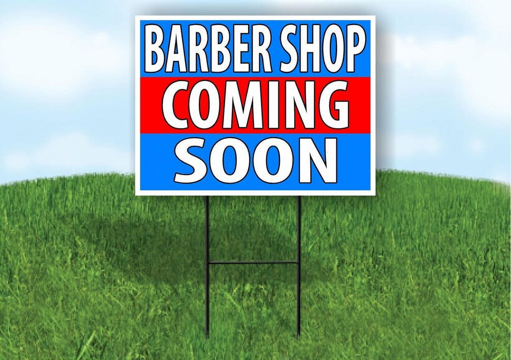 Barber Shop Coming Soon Blue Yard Sign Road Sign (Excluding Stand) SIZE ...
