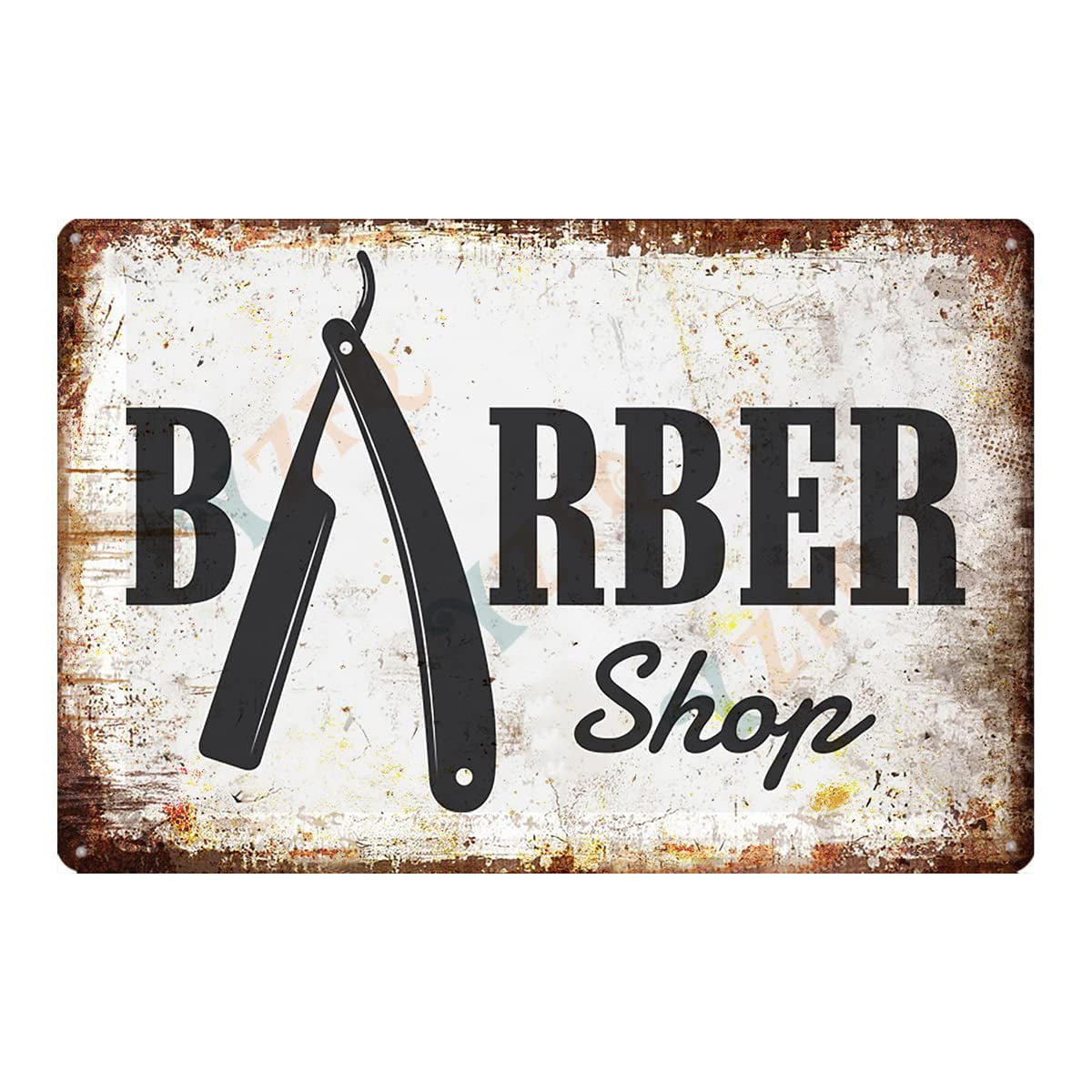 Barber Shop Decor , Barber Sign , Open Sign , Haircut And Shave Metal ...