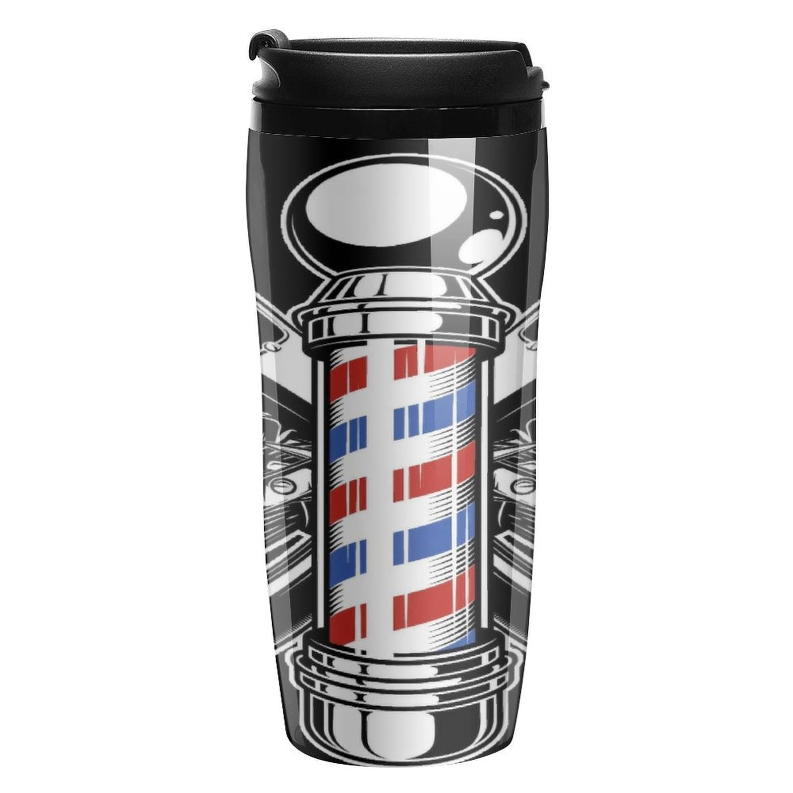 Barber Shop Double Walled Coffee Cup Plastic Water Bottle Tumblers Leak ...