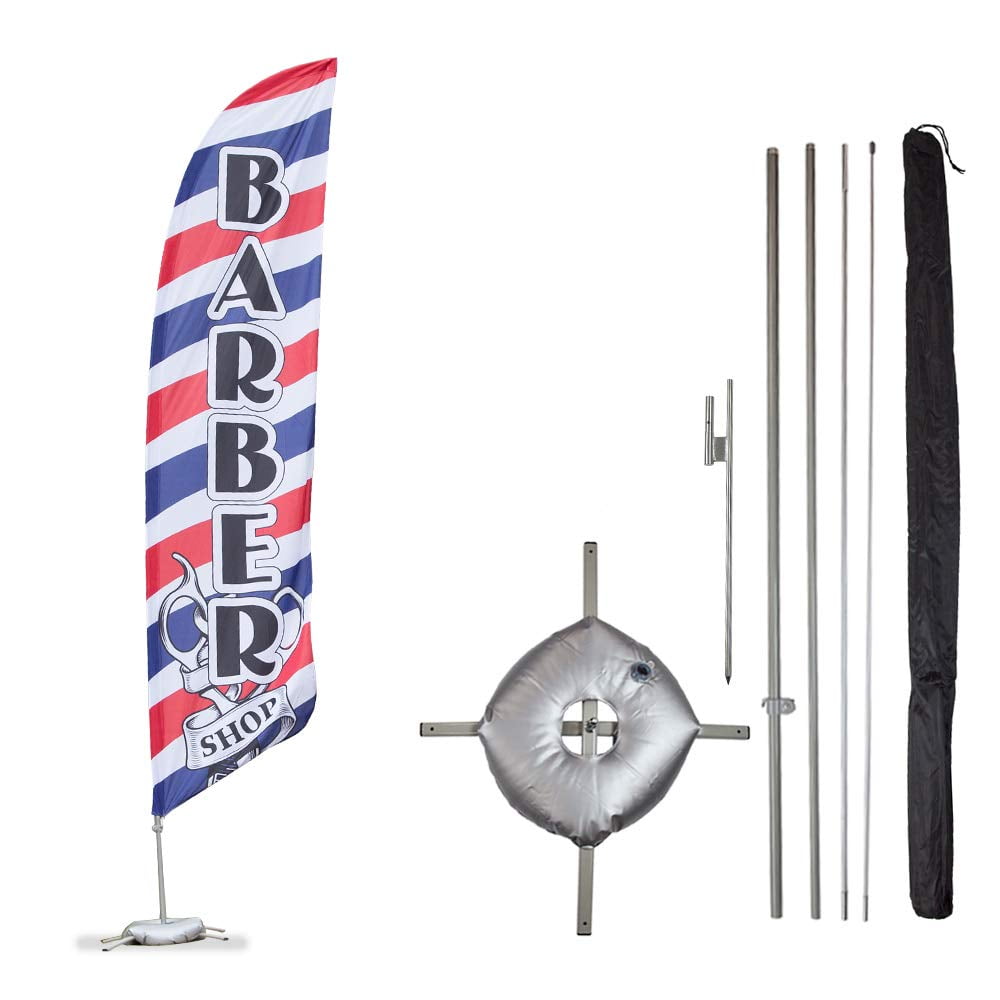 Barber Shop Feather Flag Kits - 13.5ft Flag Complete Pole Set, Ground ...