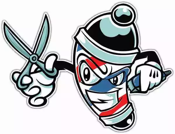 Barber Shop Haircut Scissors Car Stickerphone Decal Water Bottle ...
