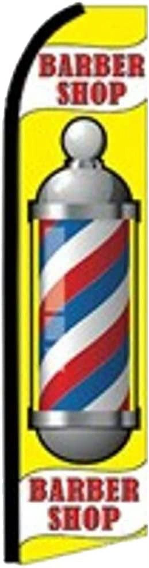 Barber Shop King Sized Single Flag | 3 ft by 11.5 ft Barber Shop Flag ...