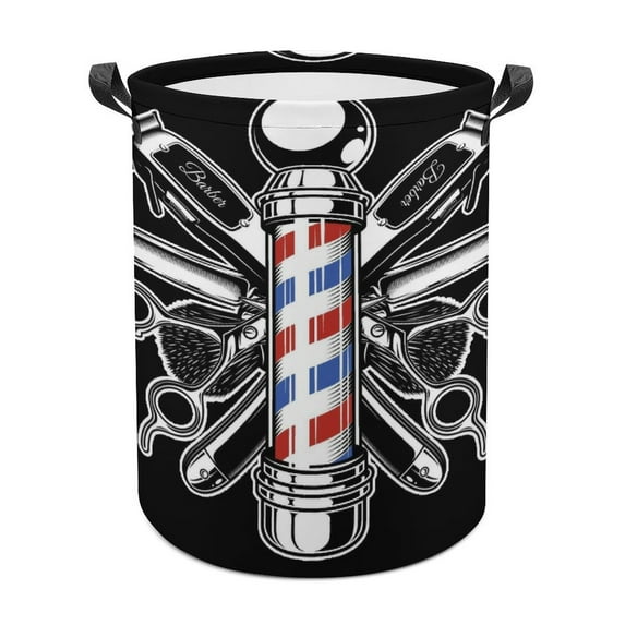 Barber Shop Large Dirty Clothes Hamper Foldable Laundry Basket with ...