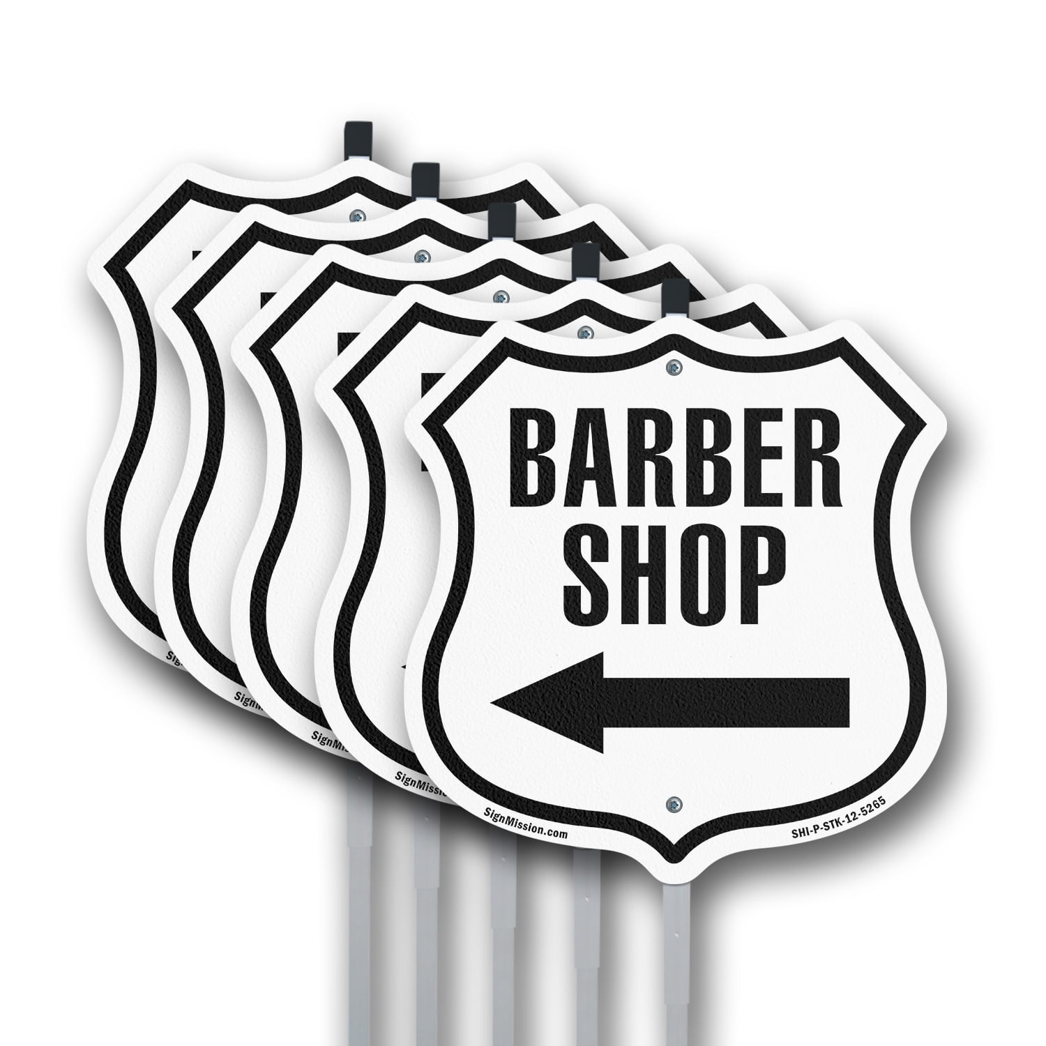 Barber Shop Left Arrow (5 Pack) 12 inch X 12 inch Shield Shaped Rust ...
