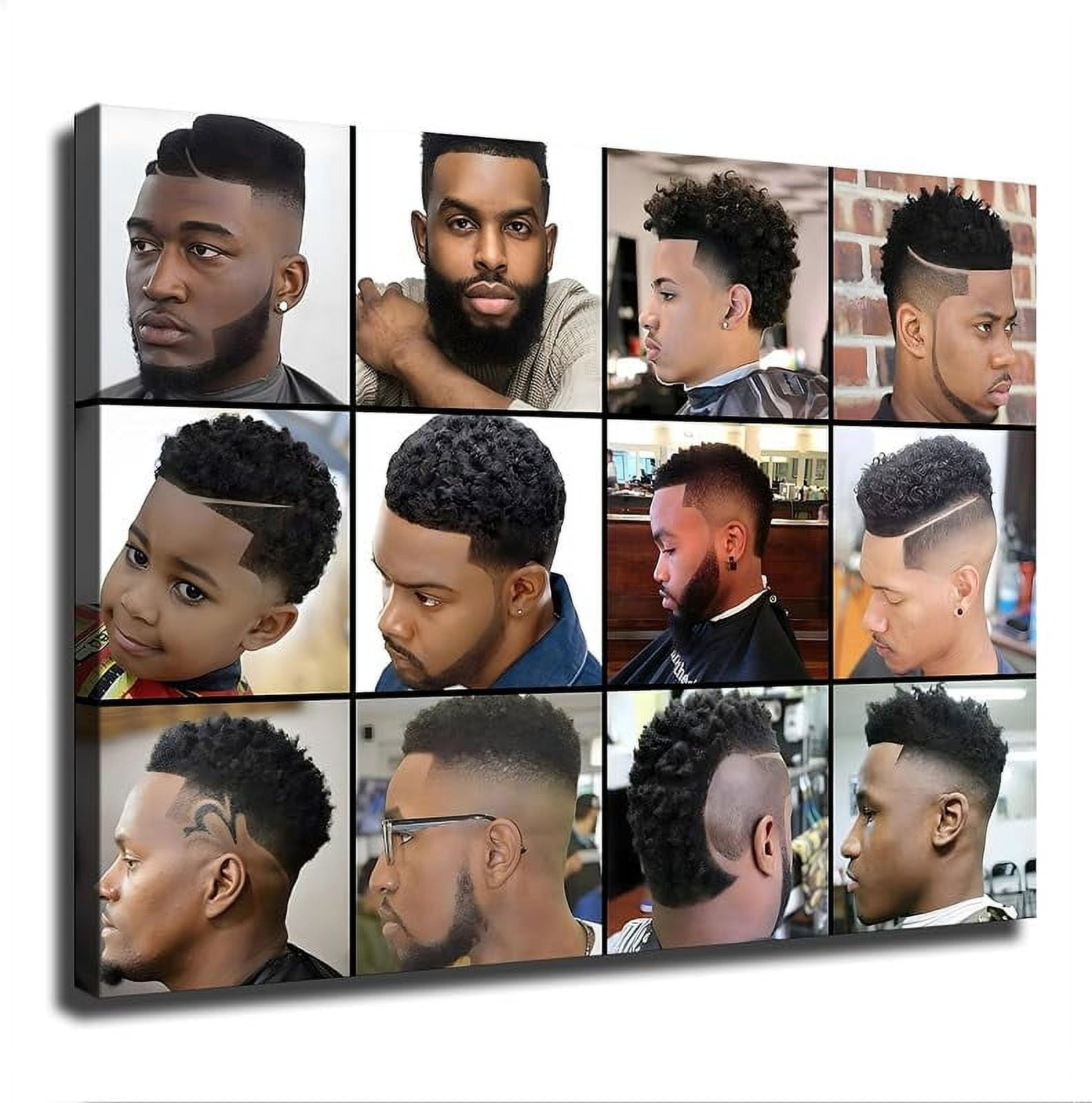 Barber Shop Men's Hairstyles Chart Canvas Poster Modern Aesthetic ...