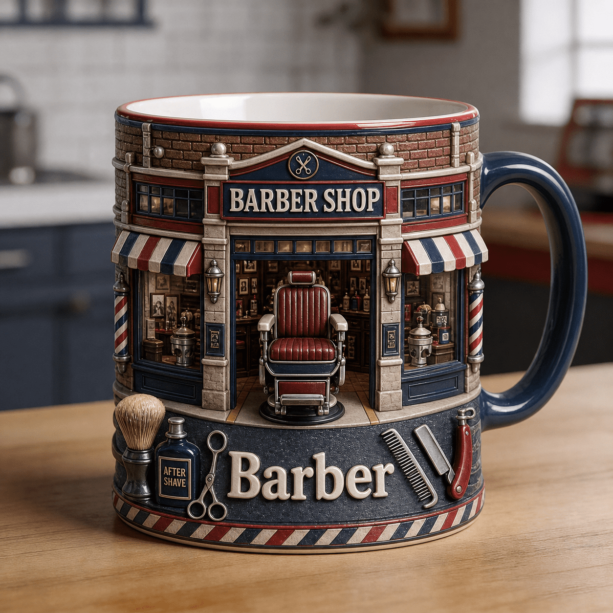 Barber Shop Mug 3D Effect with Barber Chair Design, Gift for Barbers ...