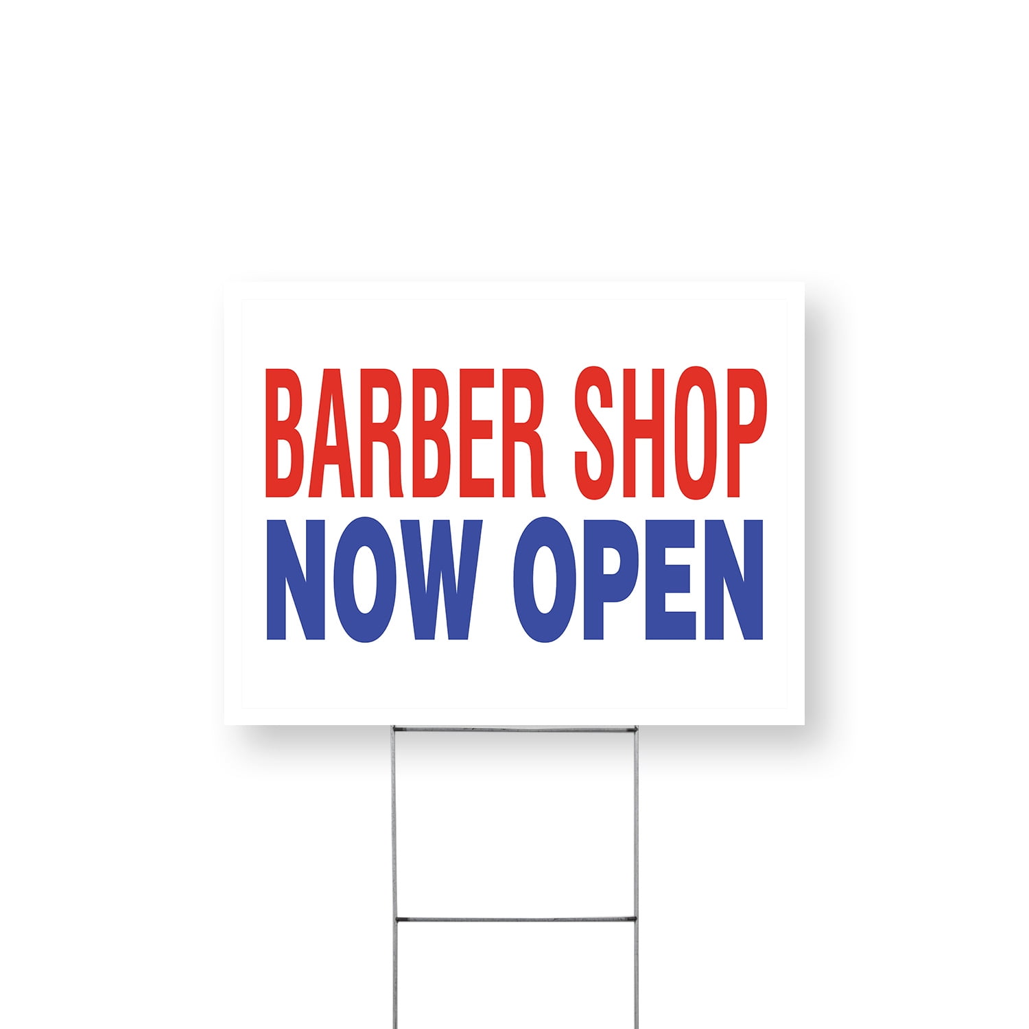 Barber Shop Now Open Yard Sign 18 Inch x 24 Inch Single Sided ...