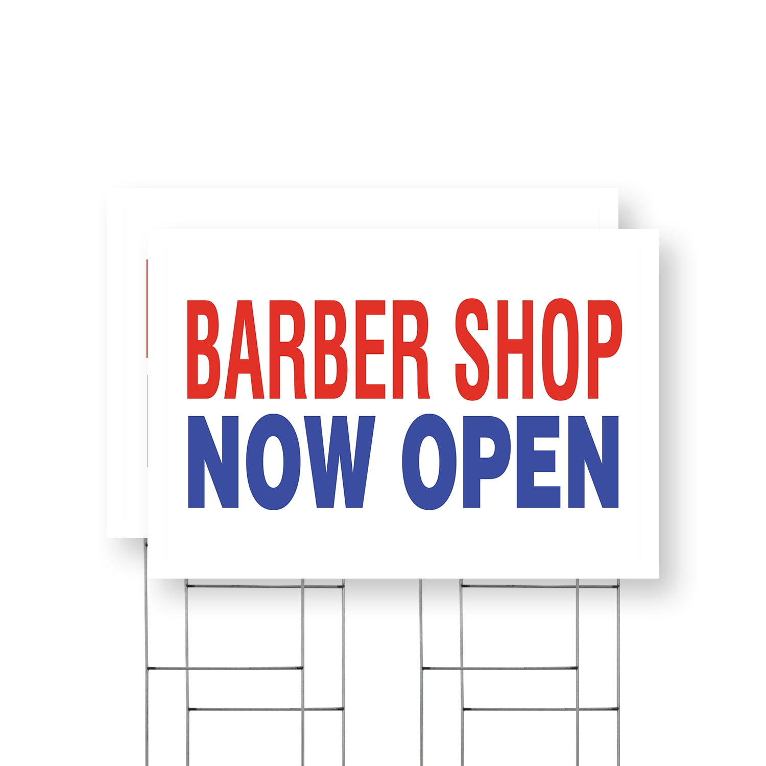 Barber Shop Now Open Yard Sign 2 Pack of 24 Inch x 36 Inch Double Sided ...