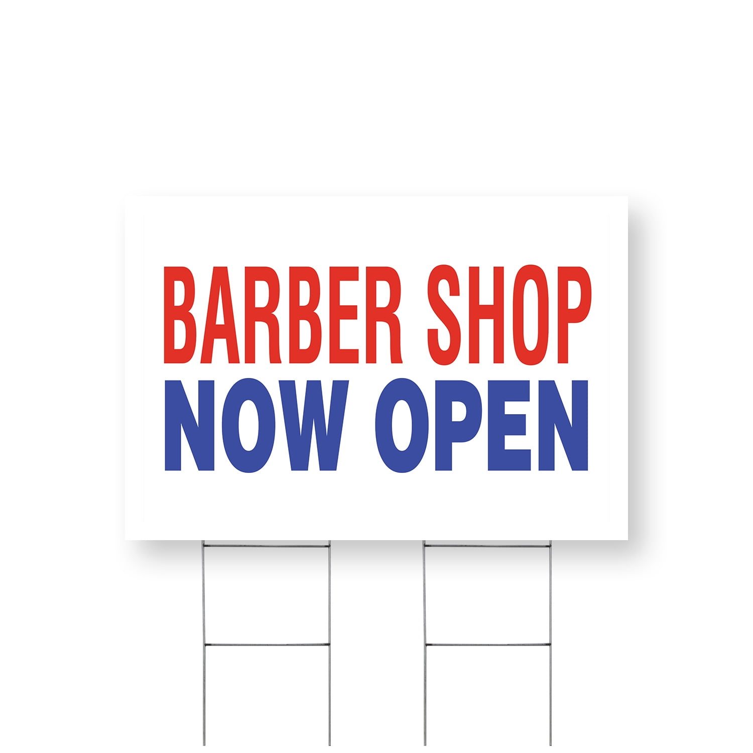Barber Shop Now Open Yard Sign 24 Inch x 36 Inch Double Sided ...