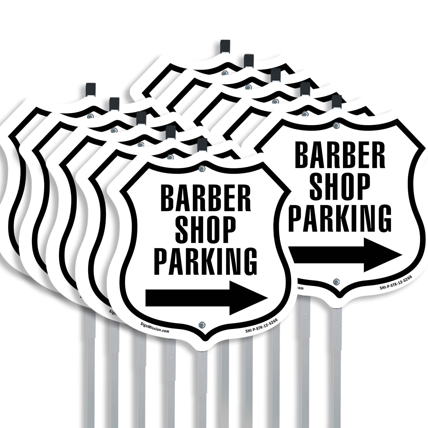 Barber Shop Parking Left Arrow (10 Pack) 12 inch X 12 inch Shield ...