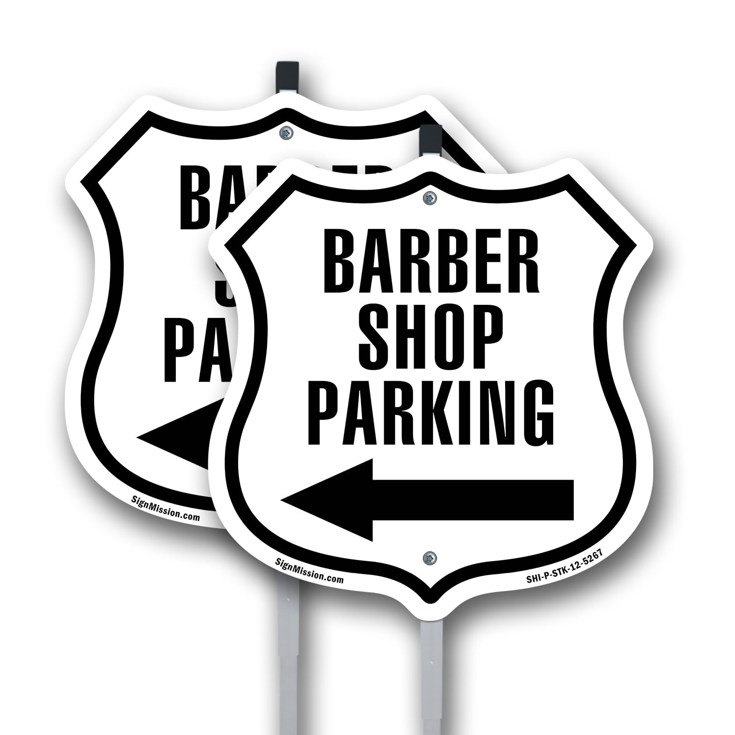 Barber Shop Parking Right Arrow (2 Pack) 12 inch X 12 inch Shield ...