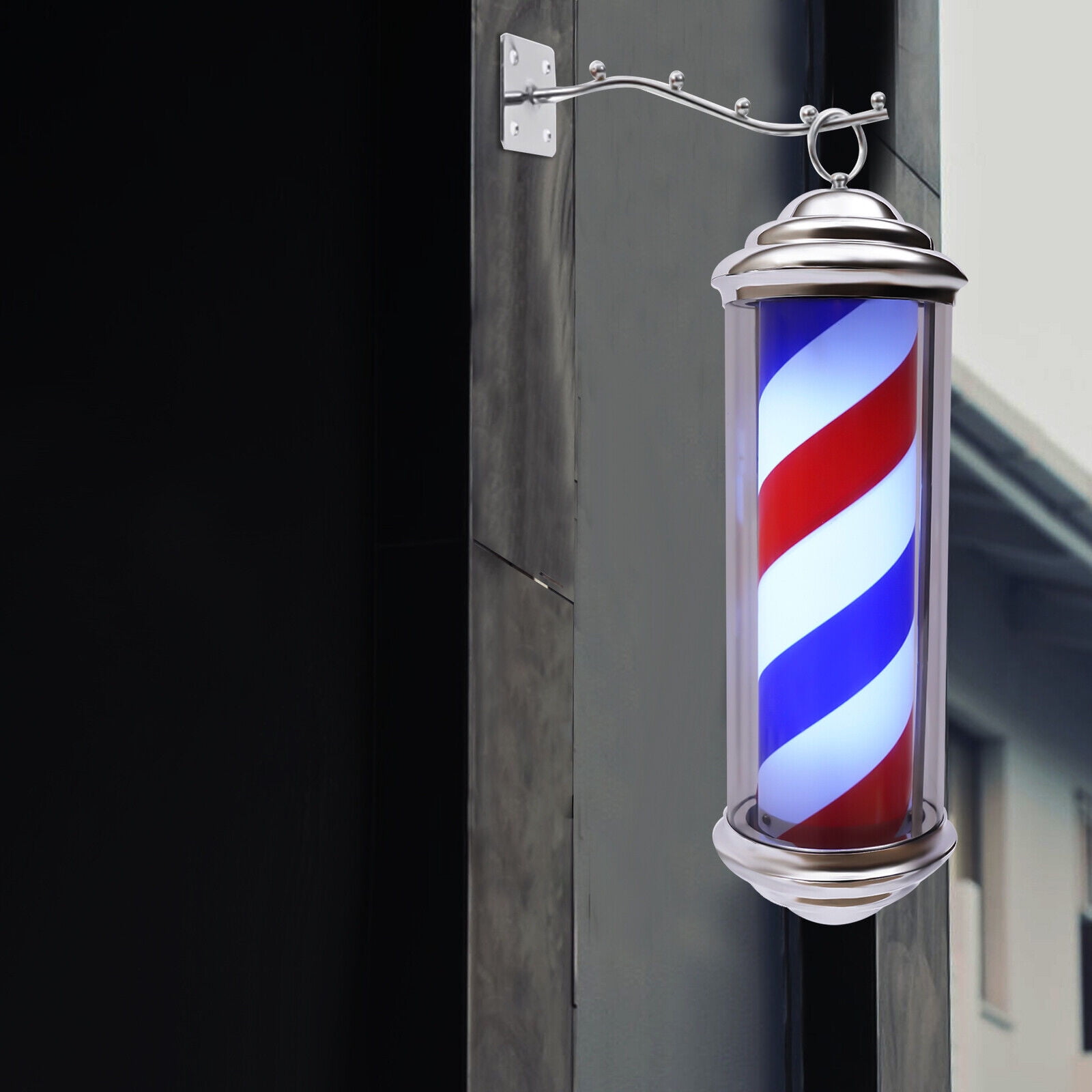 Barber Shop Pole Light Rotating LED Stripes Hair Salon Open Sign ...