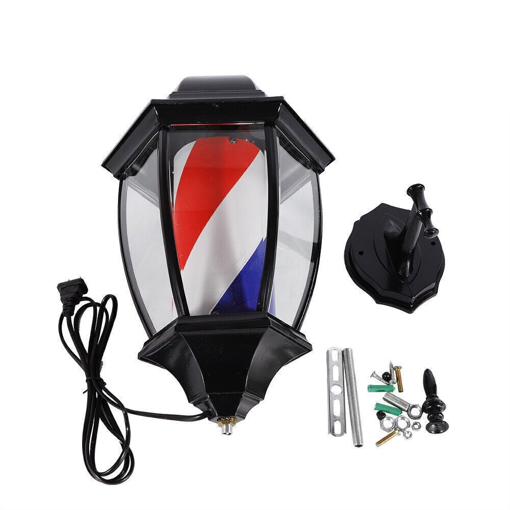 Barber Shop Pole Rotating Light Hair Salon Red White Blue LED Stripes ...