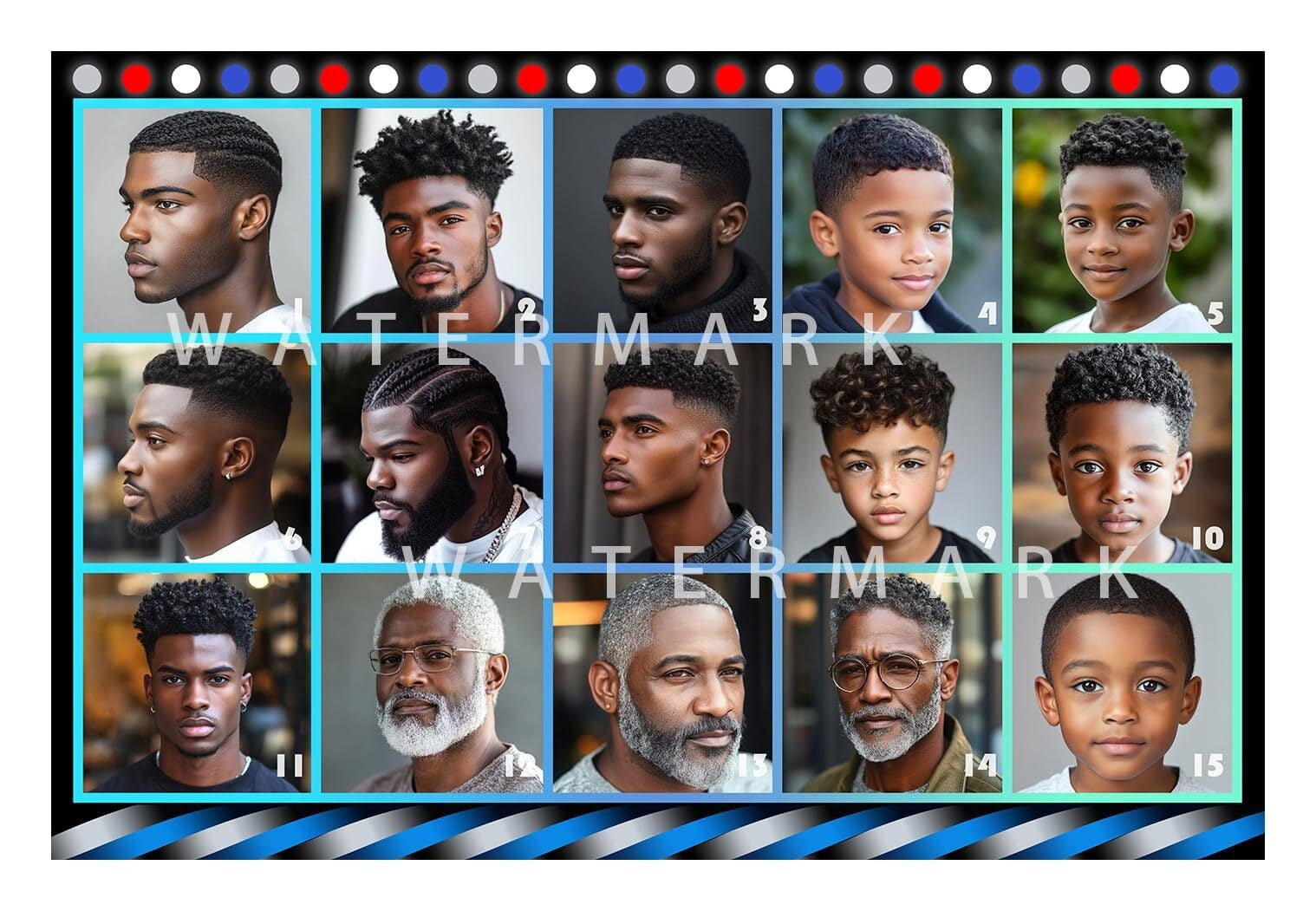 Barber Shop Salon Canvas Poster - Features Latinos with Modern Haircuts ...