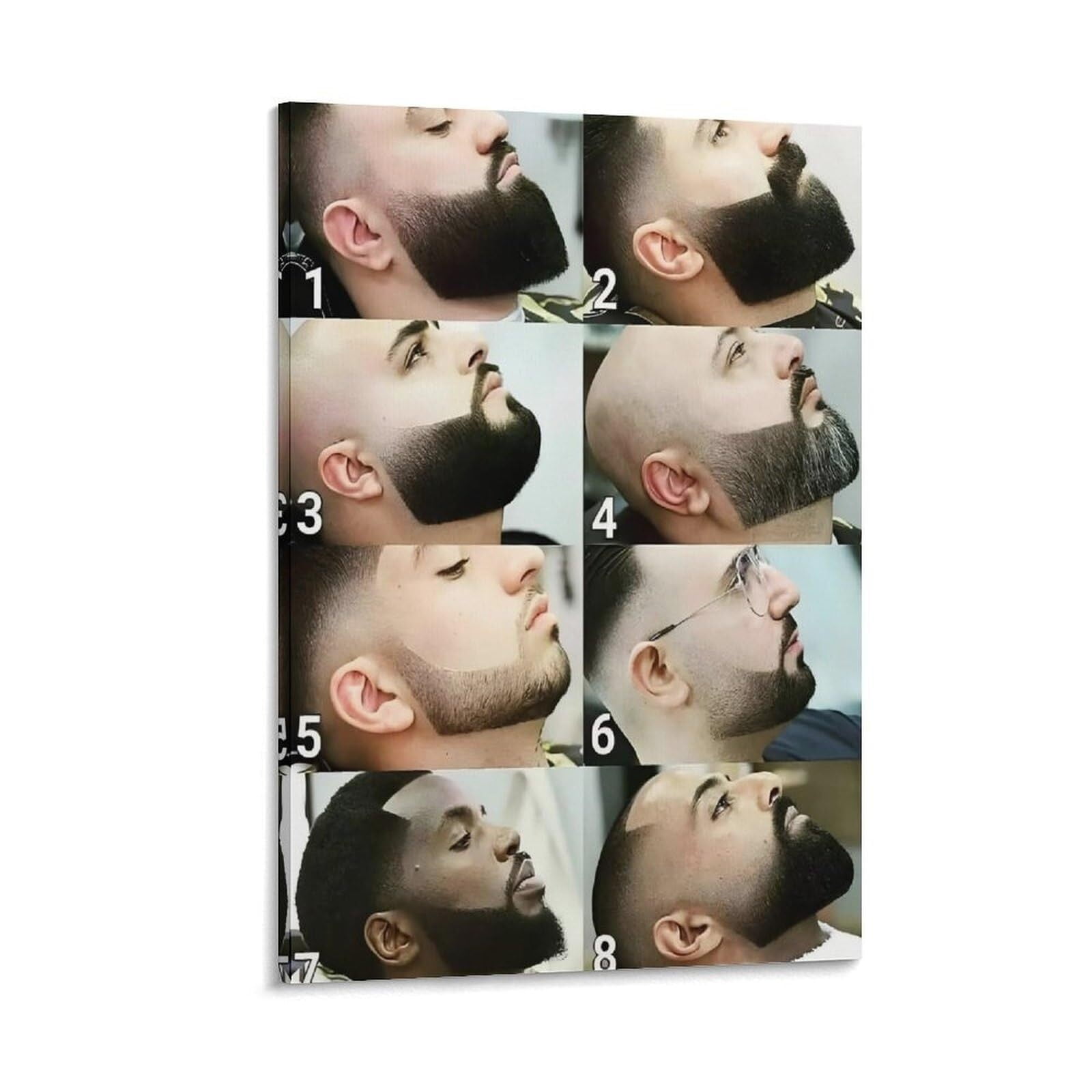 Barber Shop Salon Male Beard Style Guide Hairstyle Chart Wall Art Posters For Room Aesthetic ...