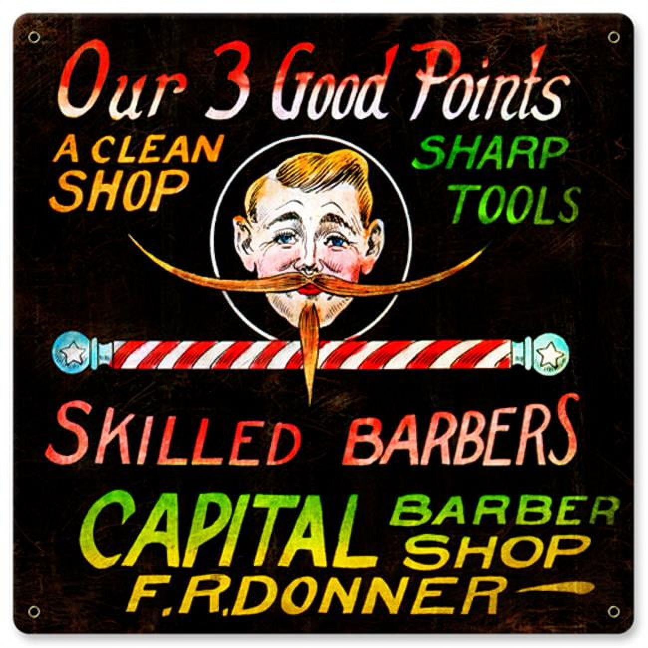 Barber Shop & Shoe Shine Memories BS019 Good Points Vintage Metal Sign ...