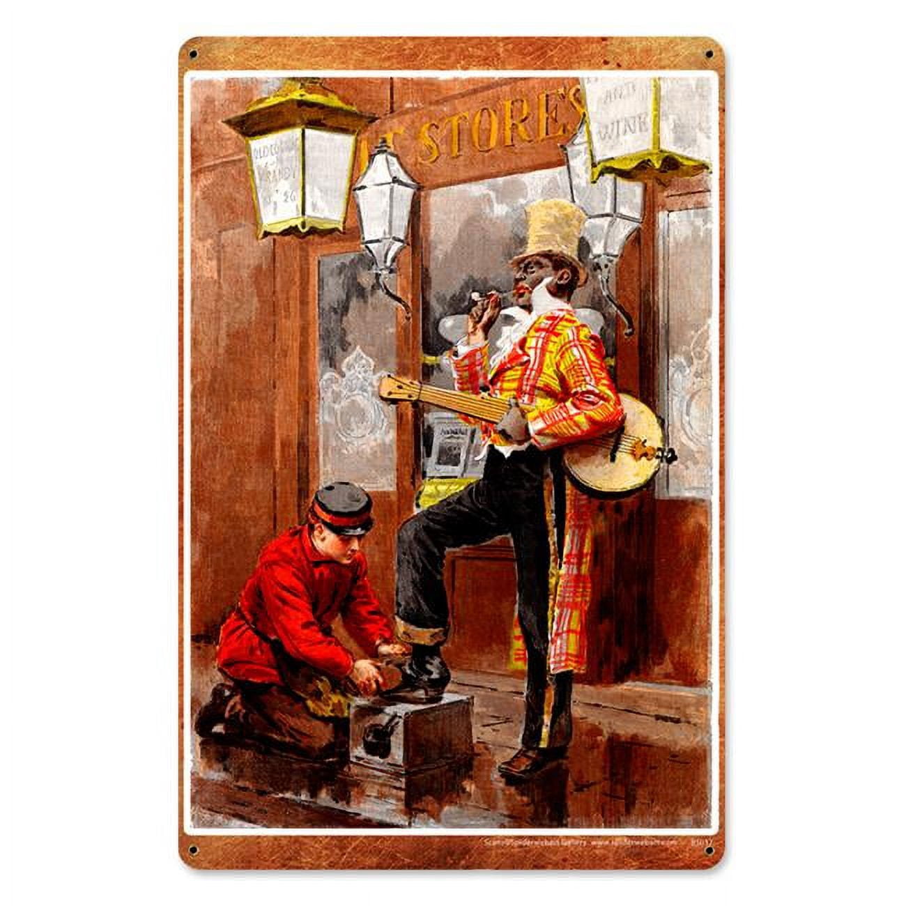 Barber Shop & Shoe Shine Memories BS037 12 x 18 in. Banjo Shoeshine ...