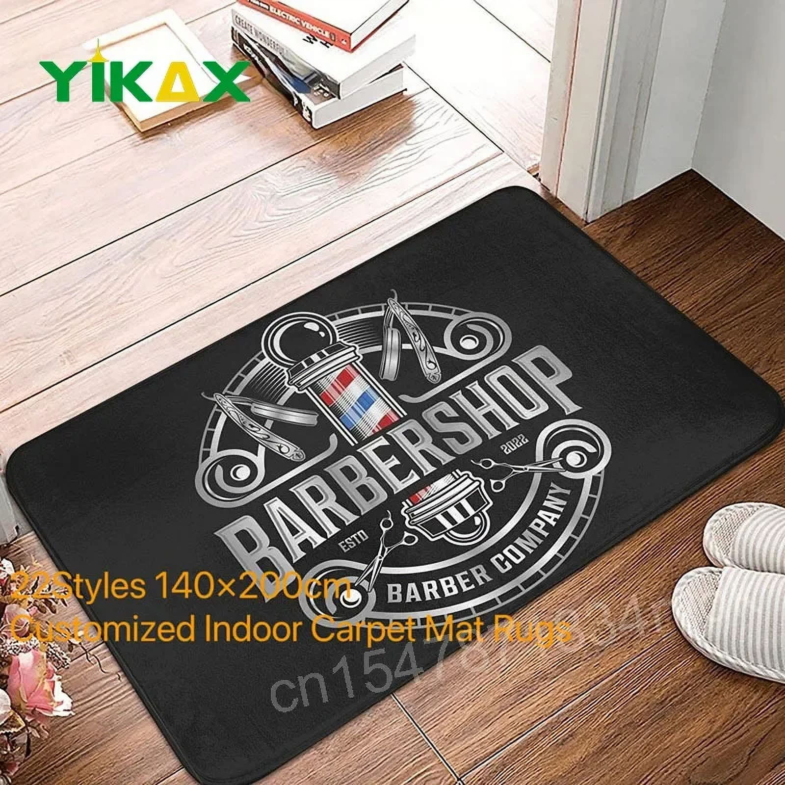 Barber Shop Sign Carpet Entrance Doormat Decor Non-Slip Welcome Mats ...