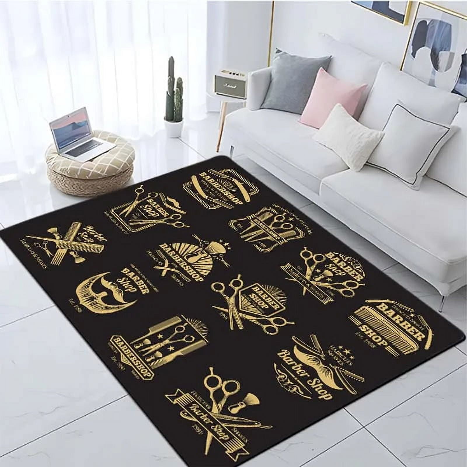 Barber Shop Sign Carpet for Living Room Home r Sofa Table Large Area ...