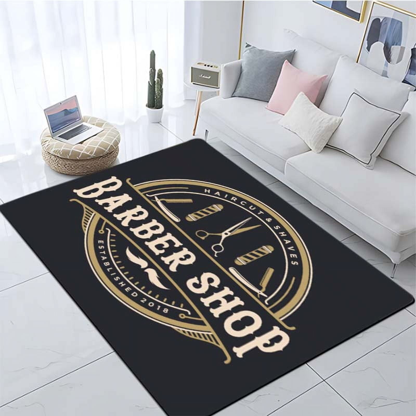 Barber Shop Sign Carpet for Living Room Home r Sofa Table Large Area ...
