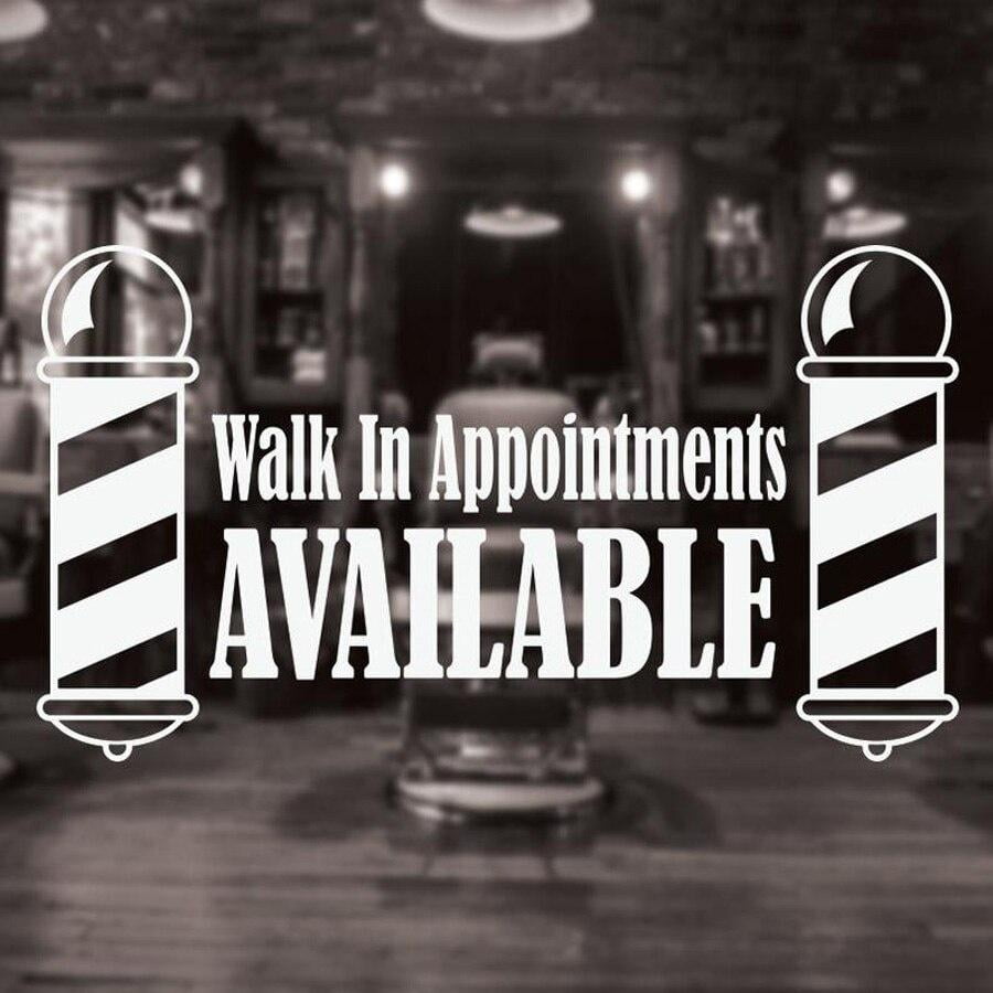 Barber Shop Sign Wall Window Decals Barbershop Wall Stickers Barber ...