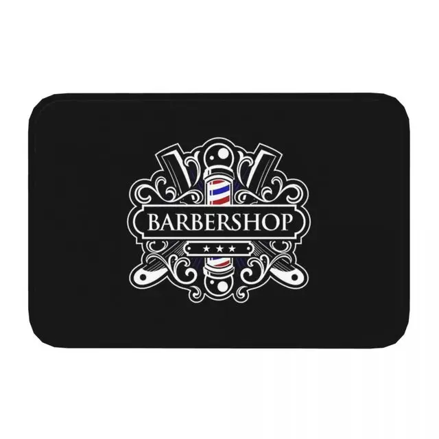 Barber Shop Sign Welcome Entrance Doormat Decor Indoor Non-Slip Front ...
