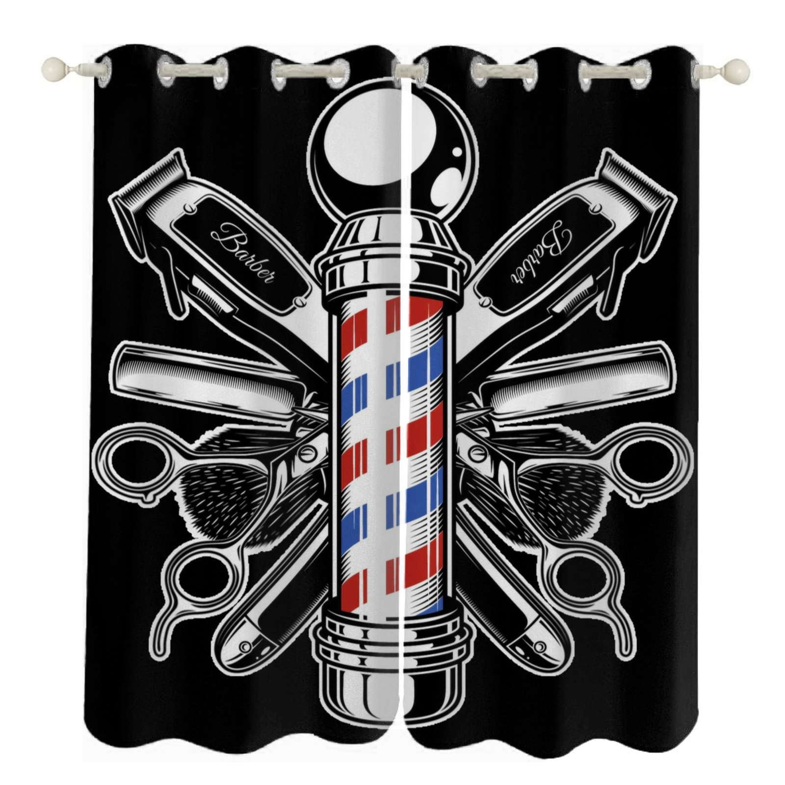 Barber Shop Sunshade Curtains Home Bedroom Living Room Dining Room Home ...