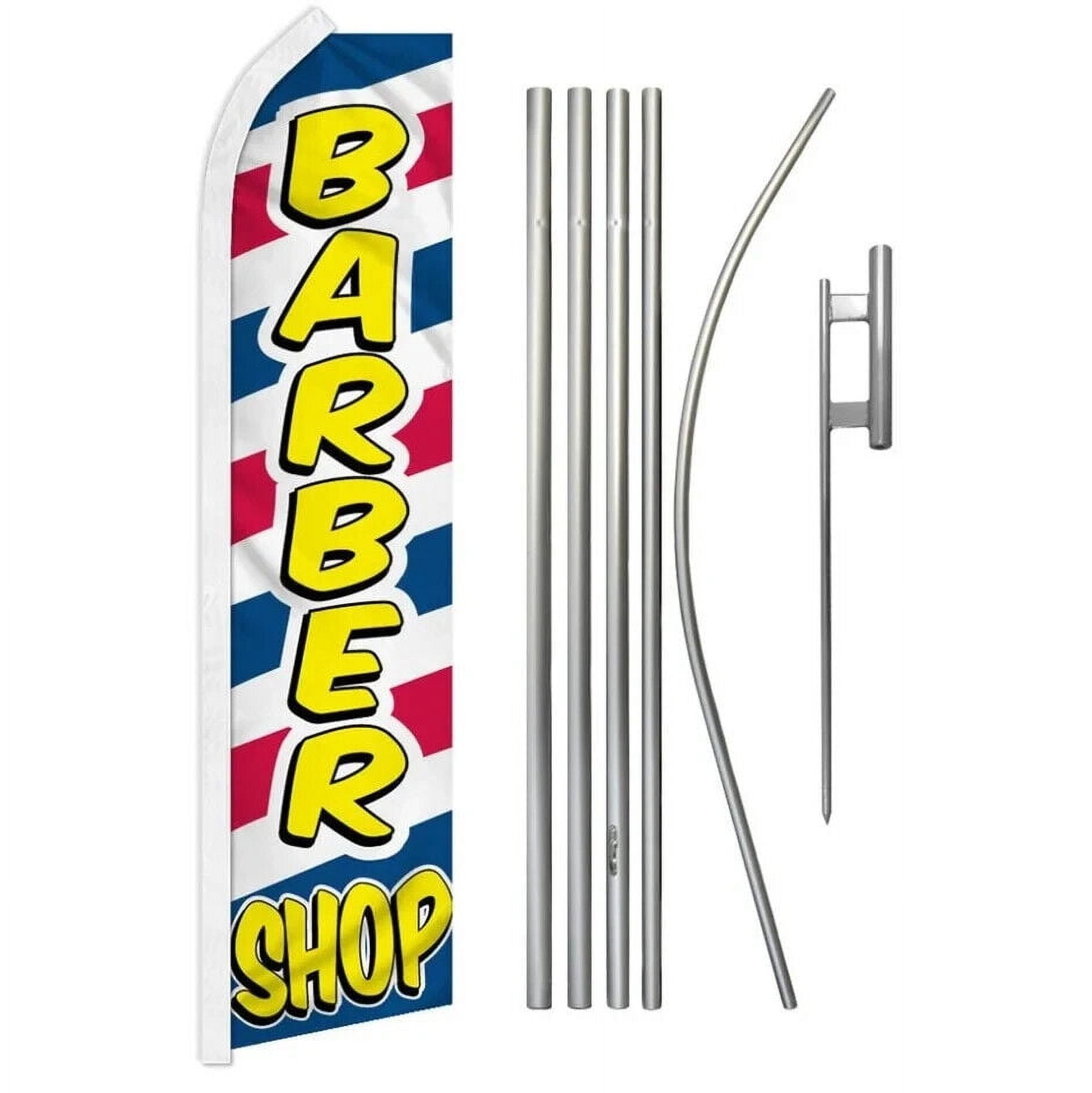Barber Shop Swooper Advertising Flag & Pole Kit (Letters) - Walmart.com