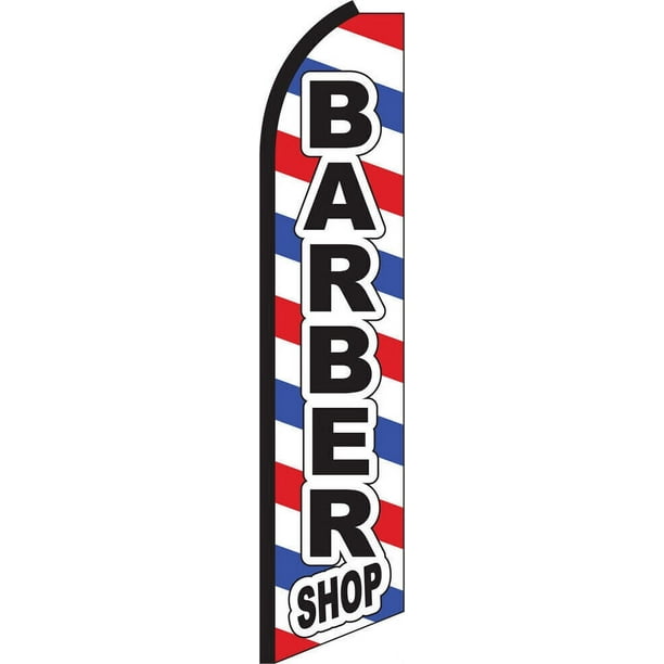Barber Shop Swooper Flag Feather Super Bow Banner - Walmart Business ...