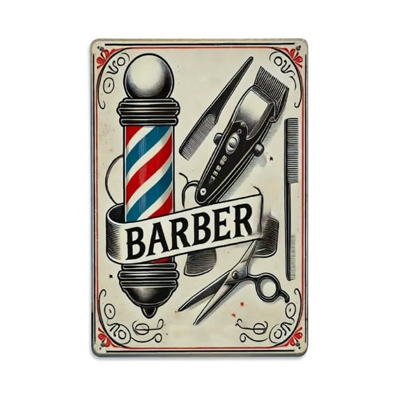 Barber Shop Tin Sign Vintage Metal Poster Living Room Bar Man Cave Home ...