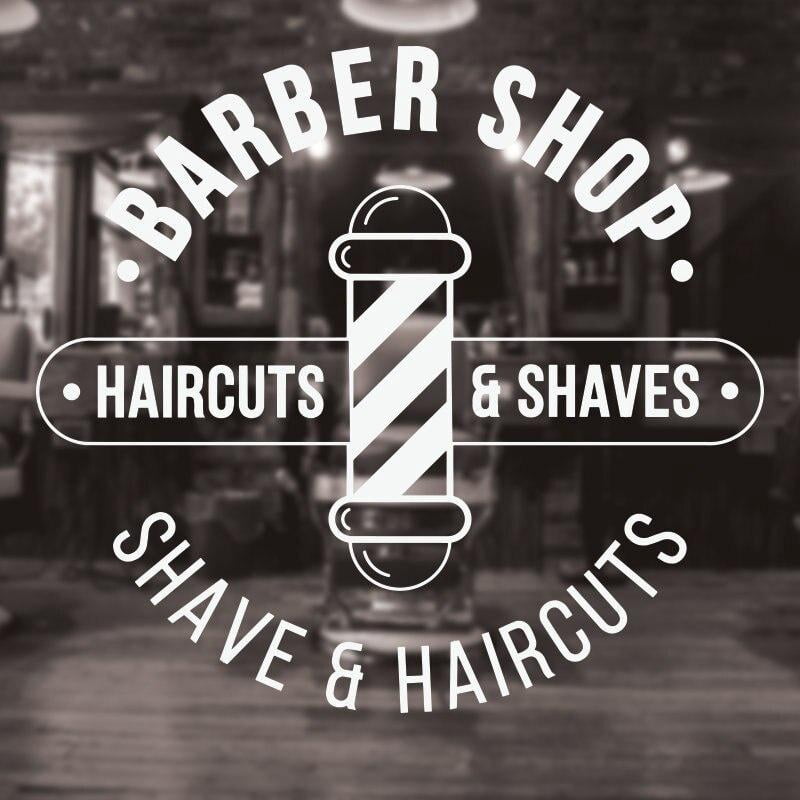 Barber Shop Vinyl Decal Traditional Barbers Haircuts Wall Decals ...