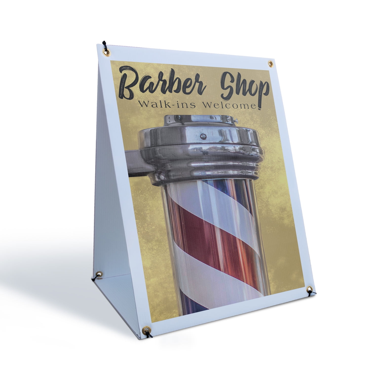 Barber Shop Walk Ins Welcome Sidewalk Sign 24 Inch x 36 Inch A-Frame ...