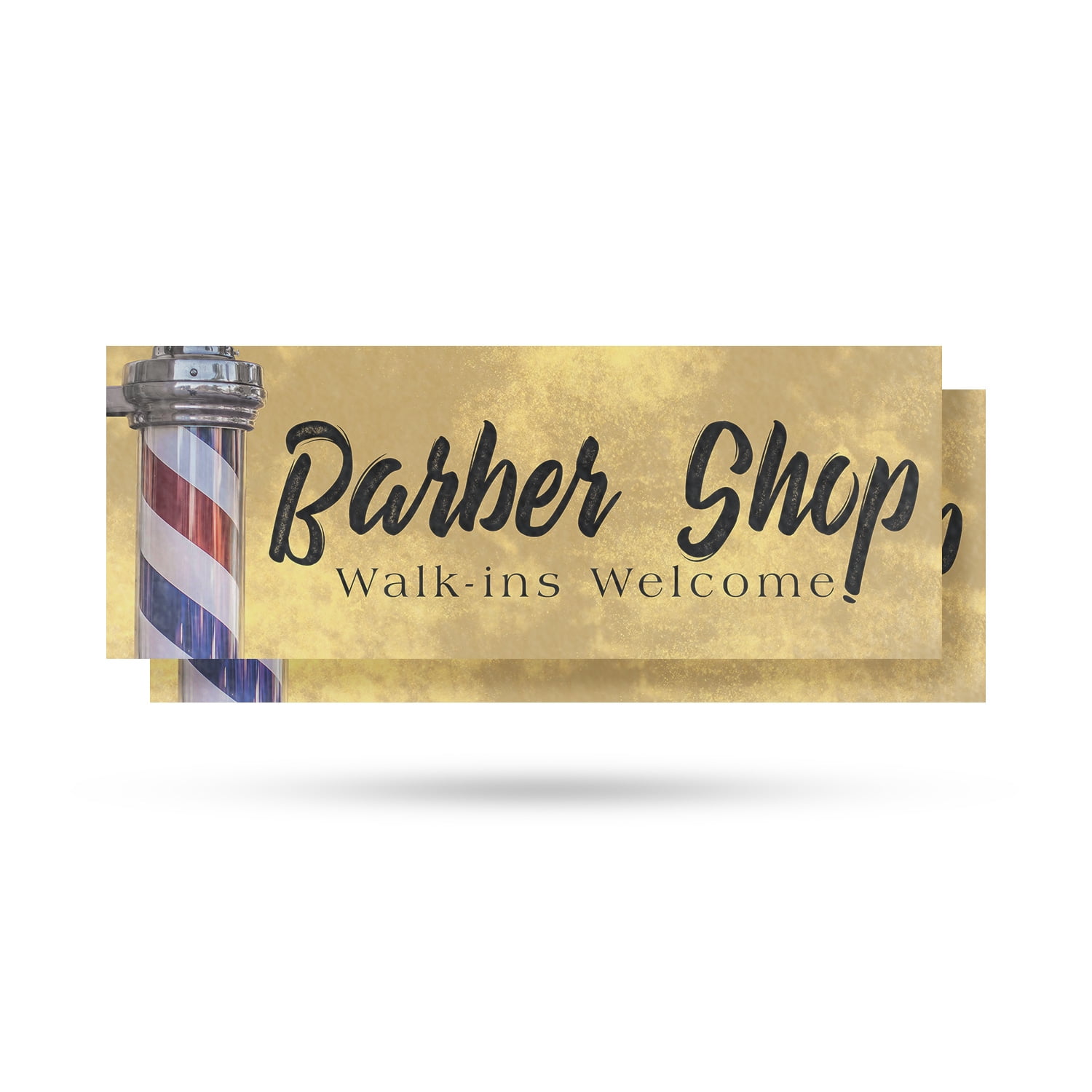Barber Shop Walk Ins Welcome Vinyl Decal 2 Pack of 24 Inch x 9 Inch ...