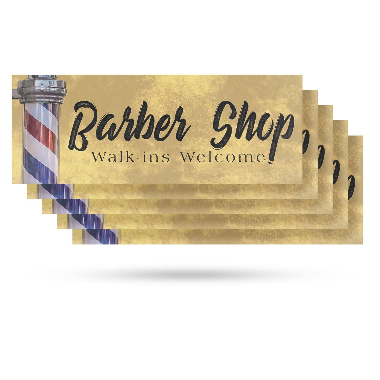 Barber Shop Walk Ins Welcome Vinyl Decal 5 Pack of 24 Inch x 9 Inch ...