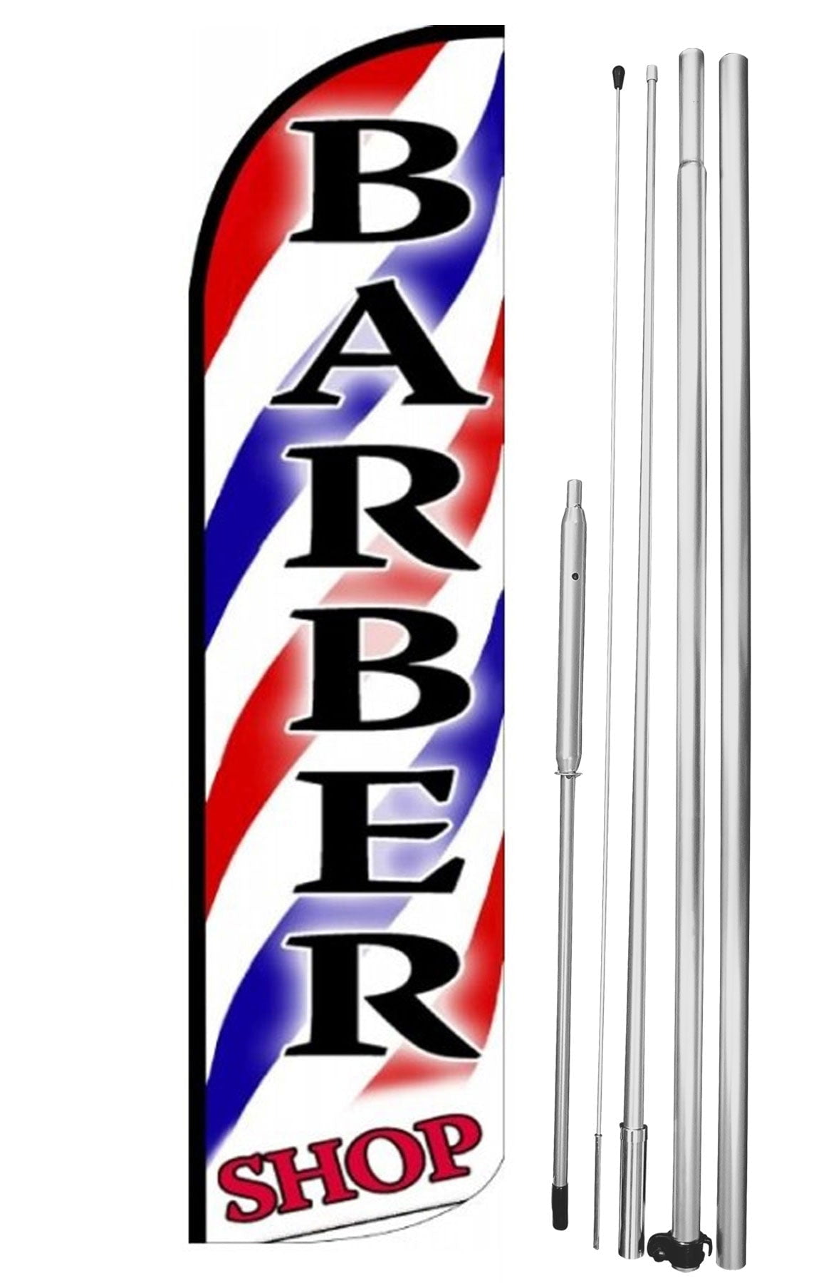 Barber Shop Windless Flag With Pole | Advertisement /Business Flags ...