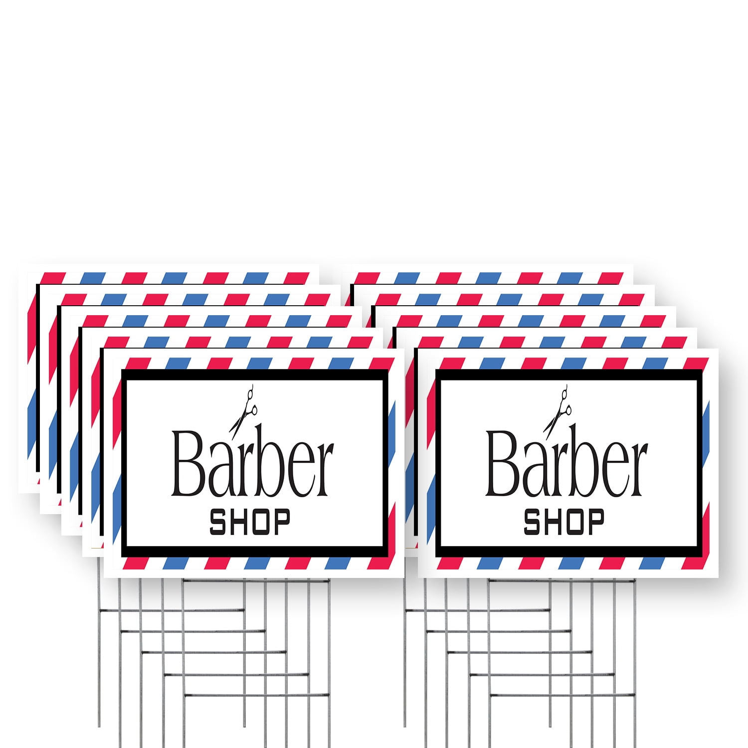 Barber Shop Yard Sign 10 Pack of 18 Inch x 24 Inch Single Sided ...