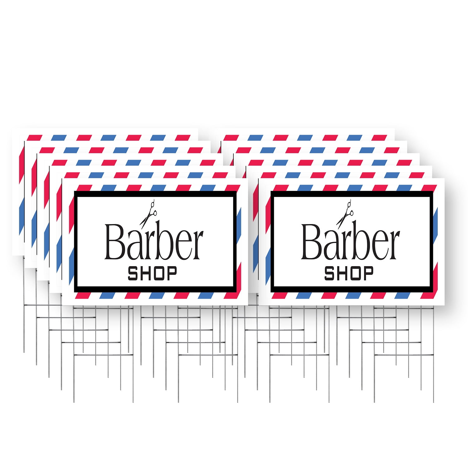 Barber Shop Yard Sign 10 Pack of 24 Inch x 36 Inch Single Sided ...