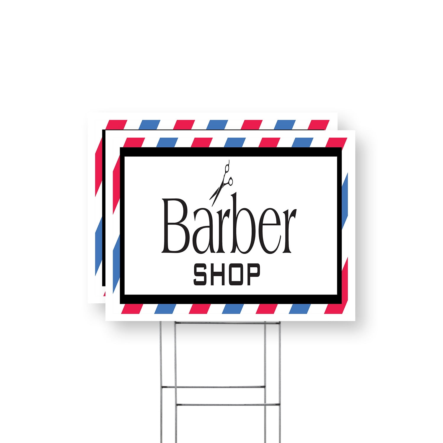Barber Shop Yard Sign 2 Pack of 18 Inch x 24 Inch Single Sided ...