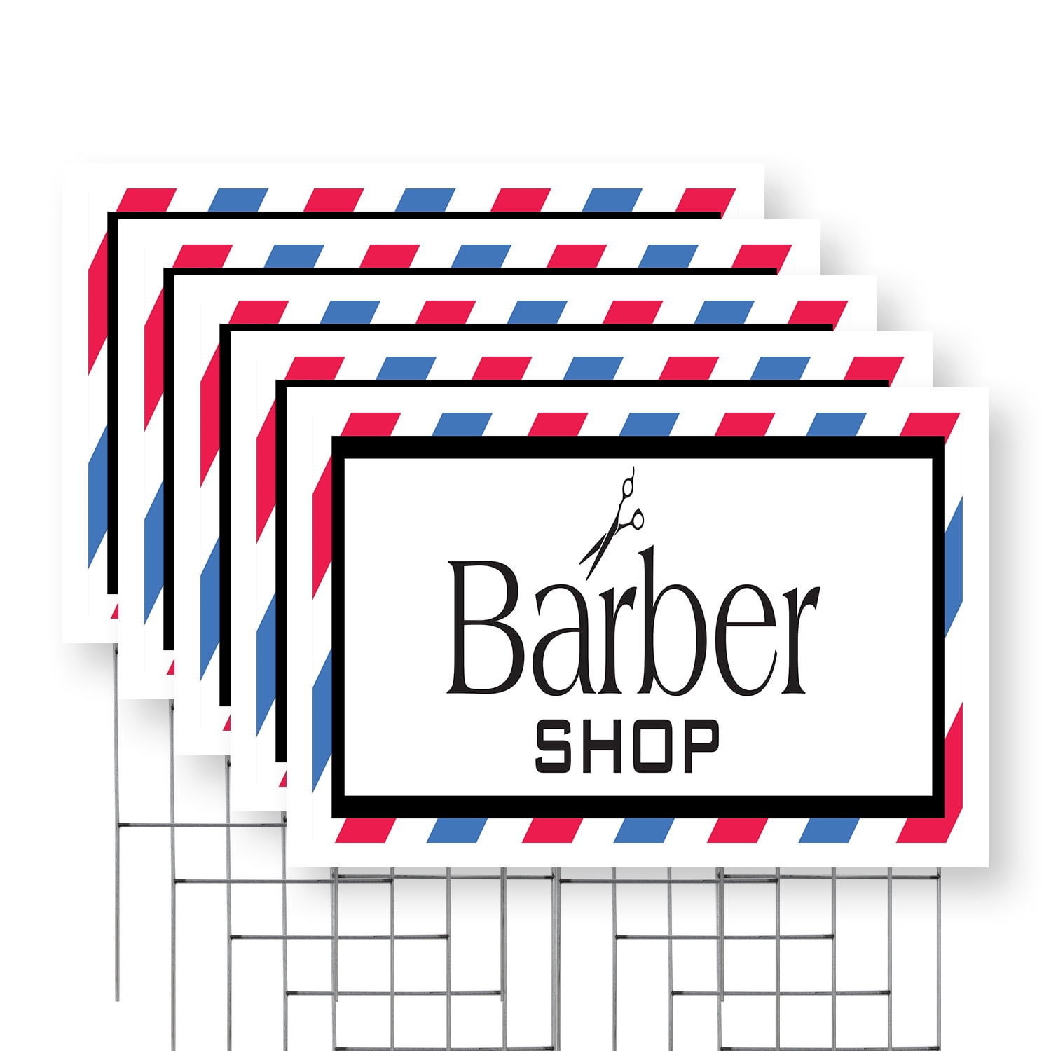 Barber Shop Yard Sign 5 Pack of 24 Inch x 36 Inch Single Sided ...