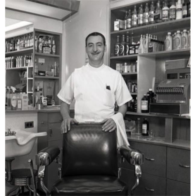 Barber Standing Behind Chair in Barber Shop Poster Print - Walmart.com