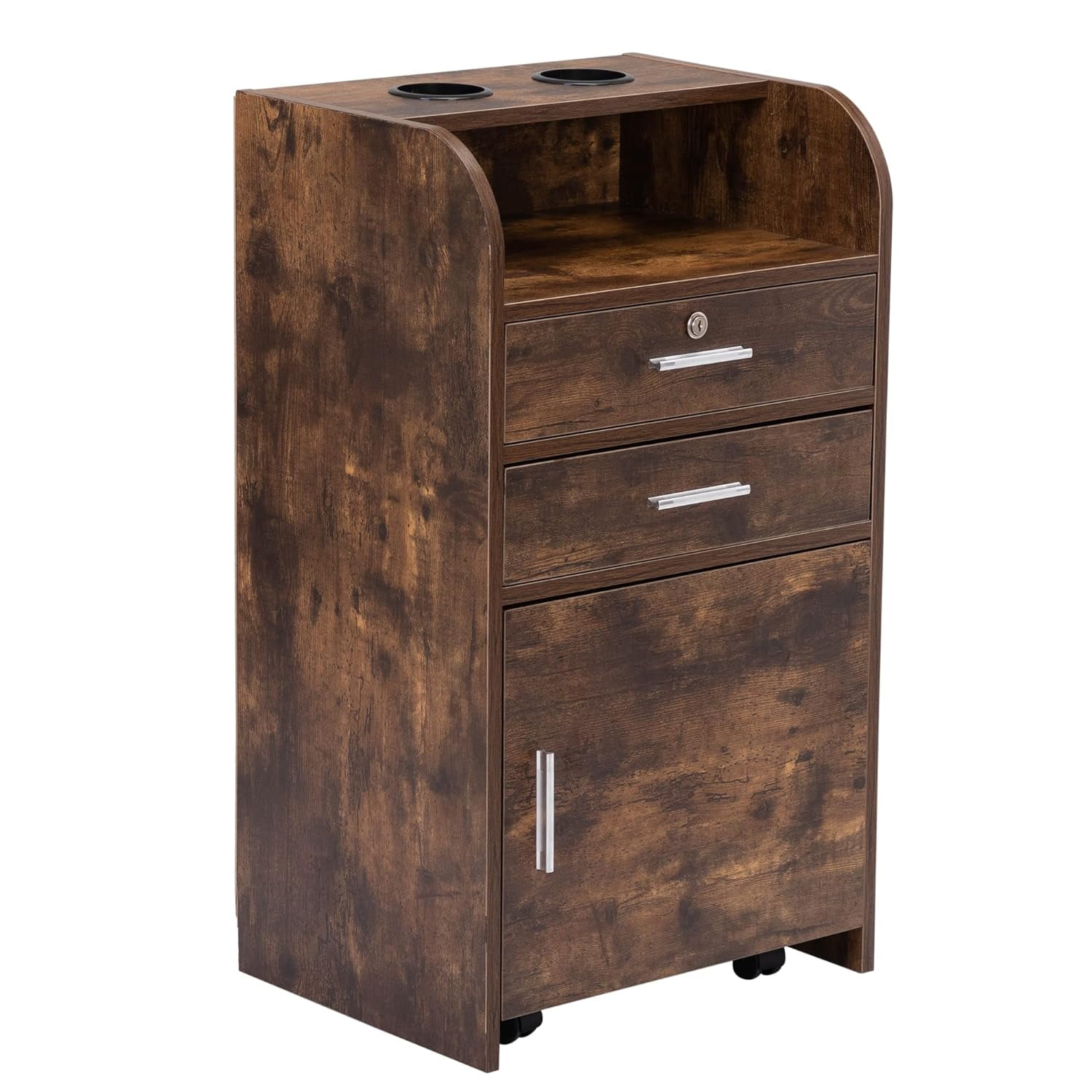 Barber Station Storage Cabinet with Drawer and Wheels, Hair Stylist ...