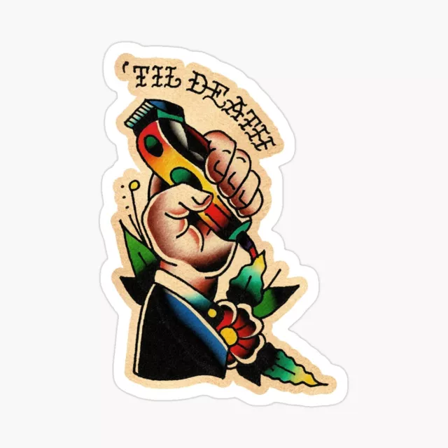 Barber Til Death Sticker Decor Tumbler Car Window Sticker Phone Decal ...