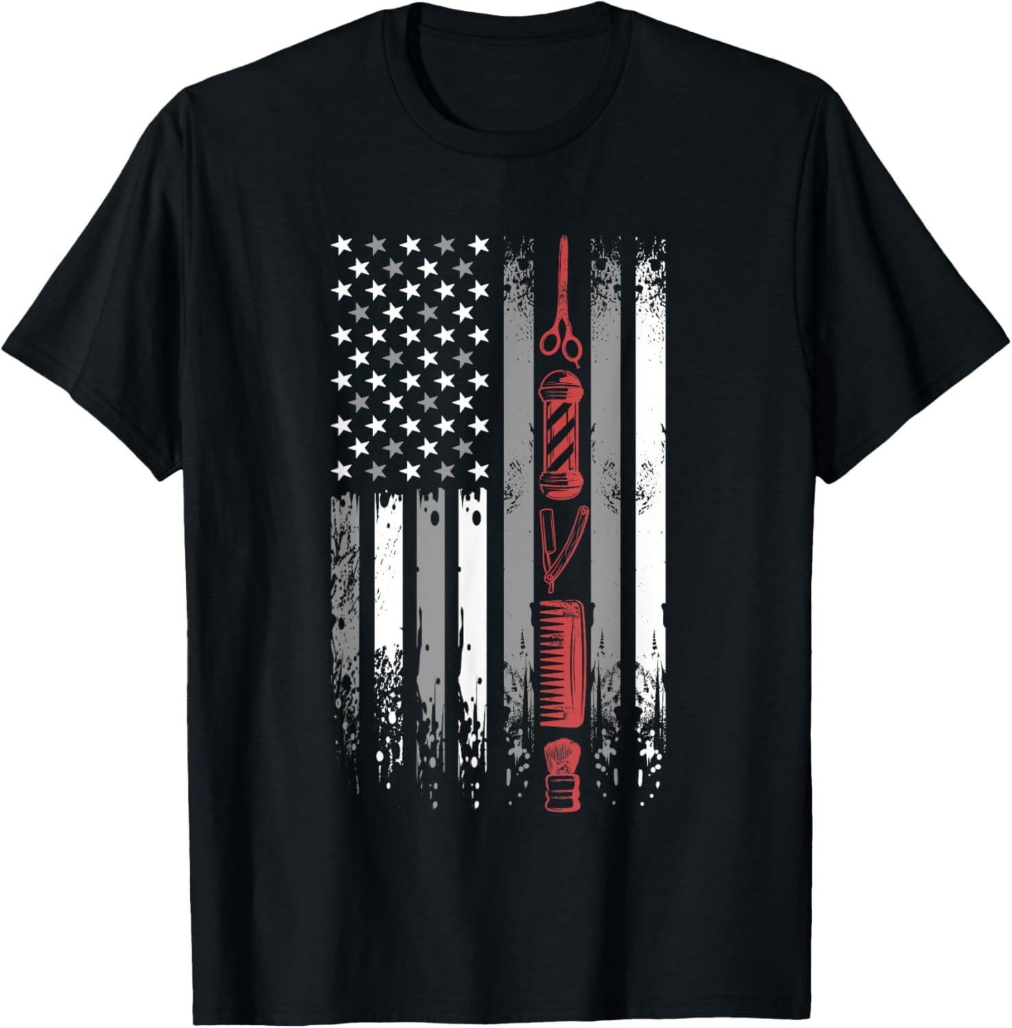 Barber US Flag - Hairdresser Hairstylist Barbershop Barber T-Shirt ...