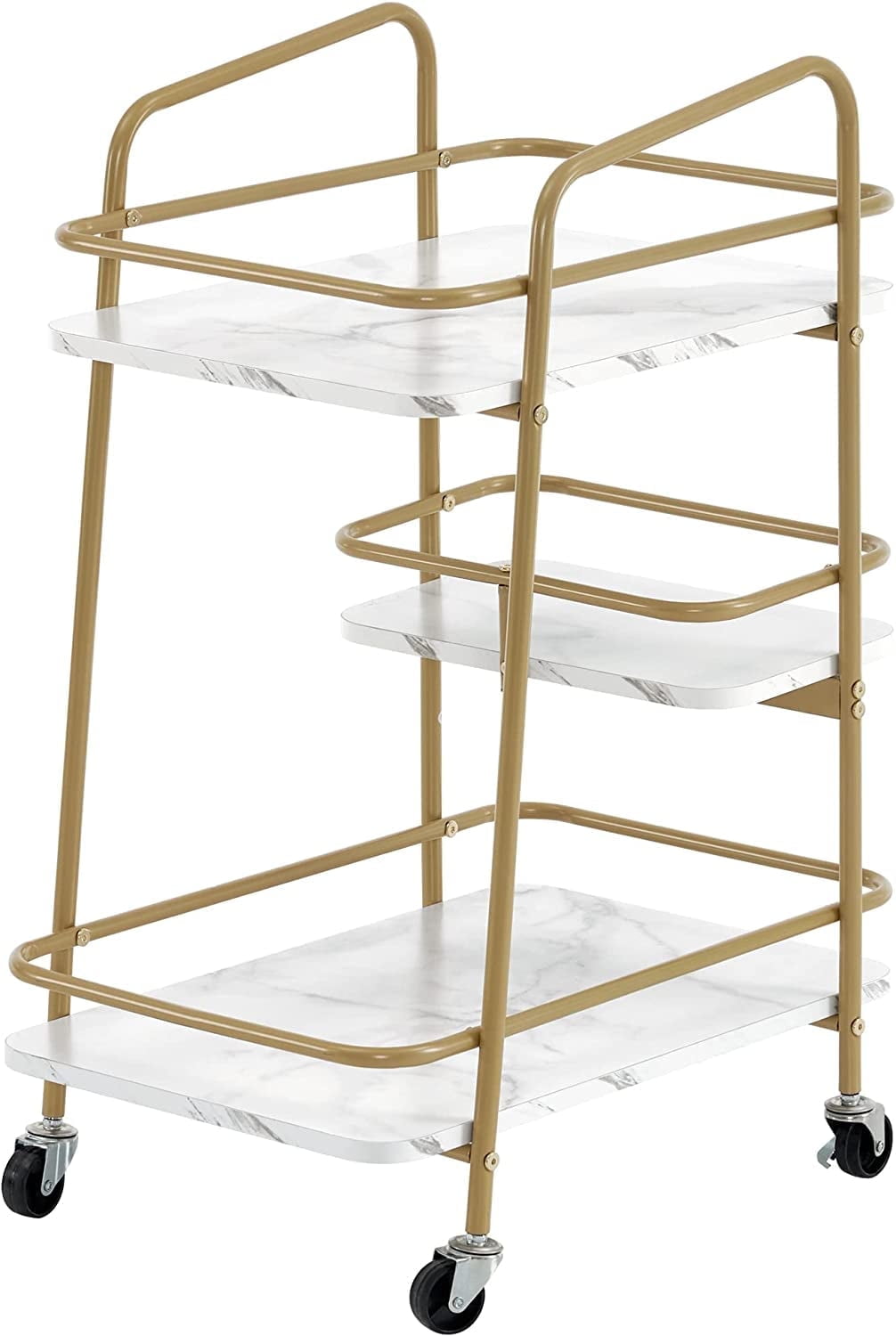 BarberPub 3-Tier Utility Cart with Storage Shelf - Walmart.com